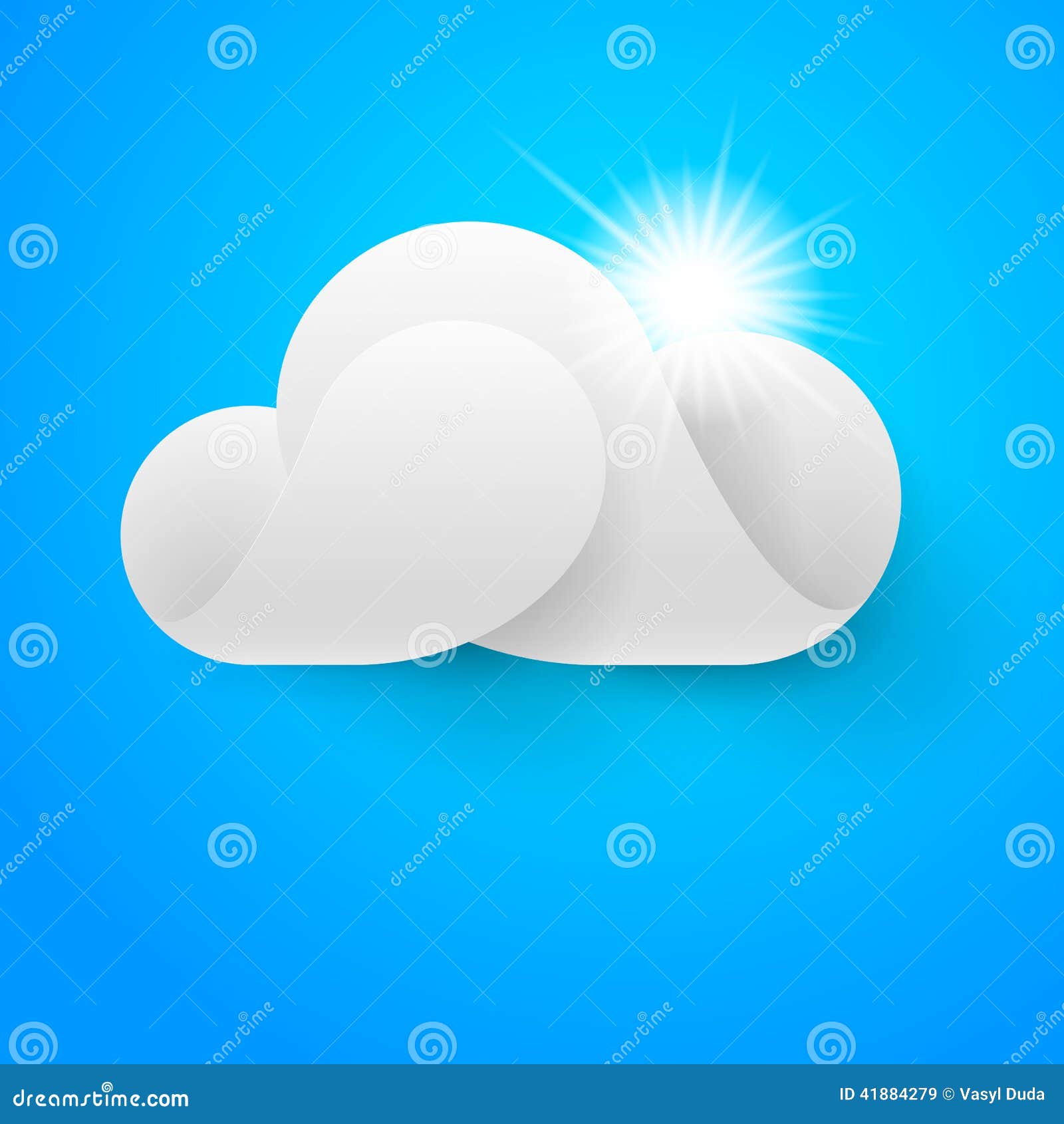 One White Cloud on Blue Sky Stock Vector - Illustration of outdoor ...