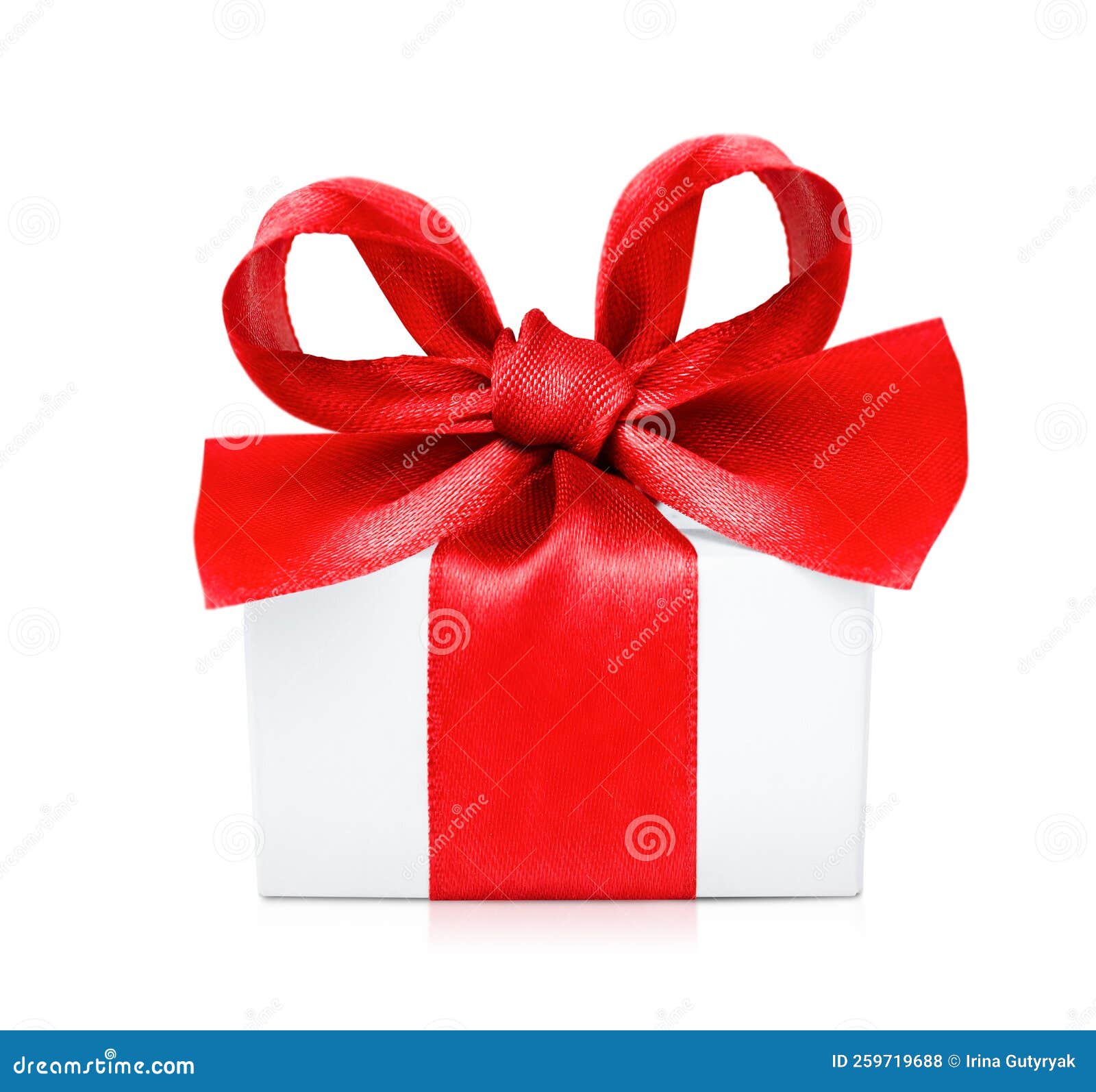 Gift box with a red bow stock photo. Image of decoration - 259719688