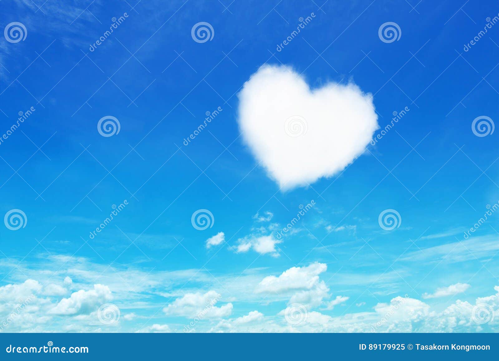 One White Heart Shaped Cloud on Blue Sky Stock Image - Image of clouds ...