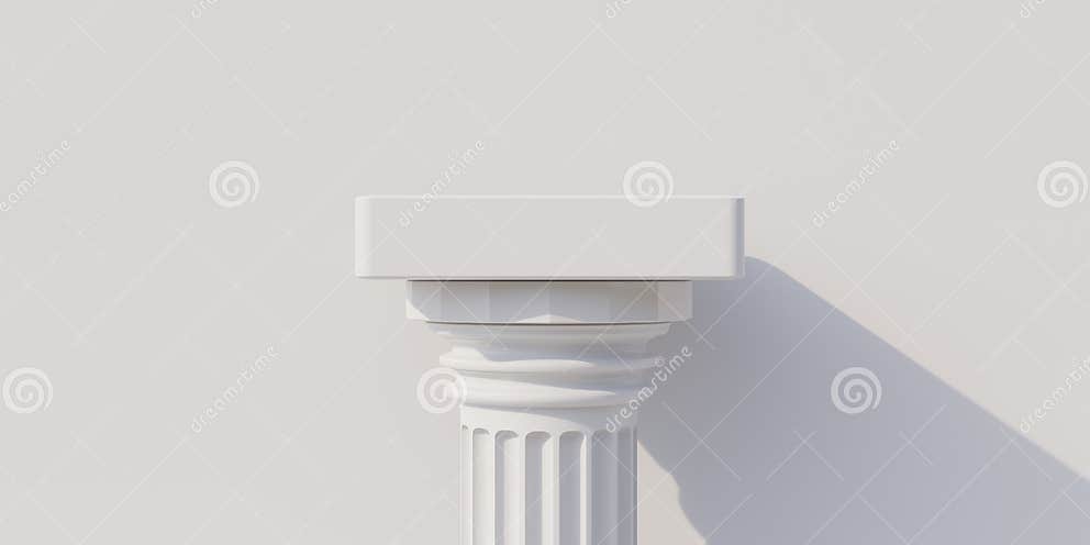 One White Marble Pillar Isolated Cutout on Empty White Background ...