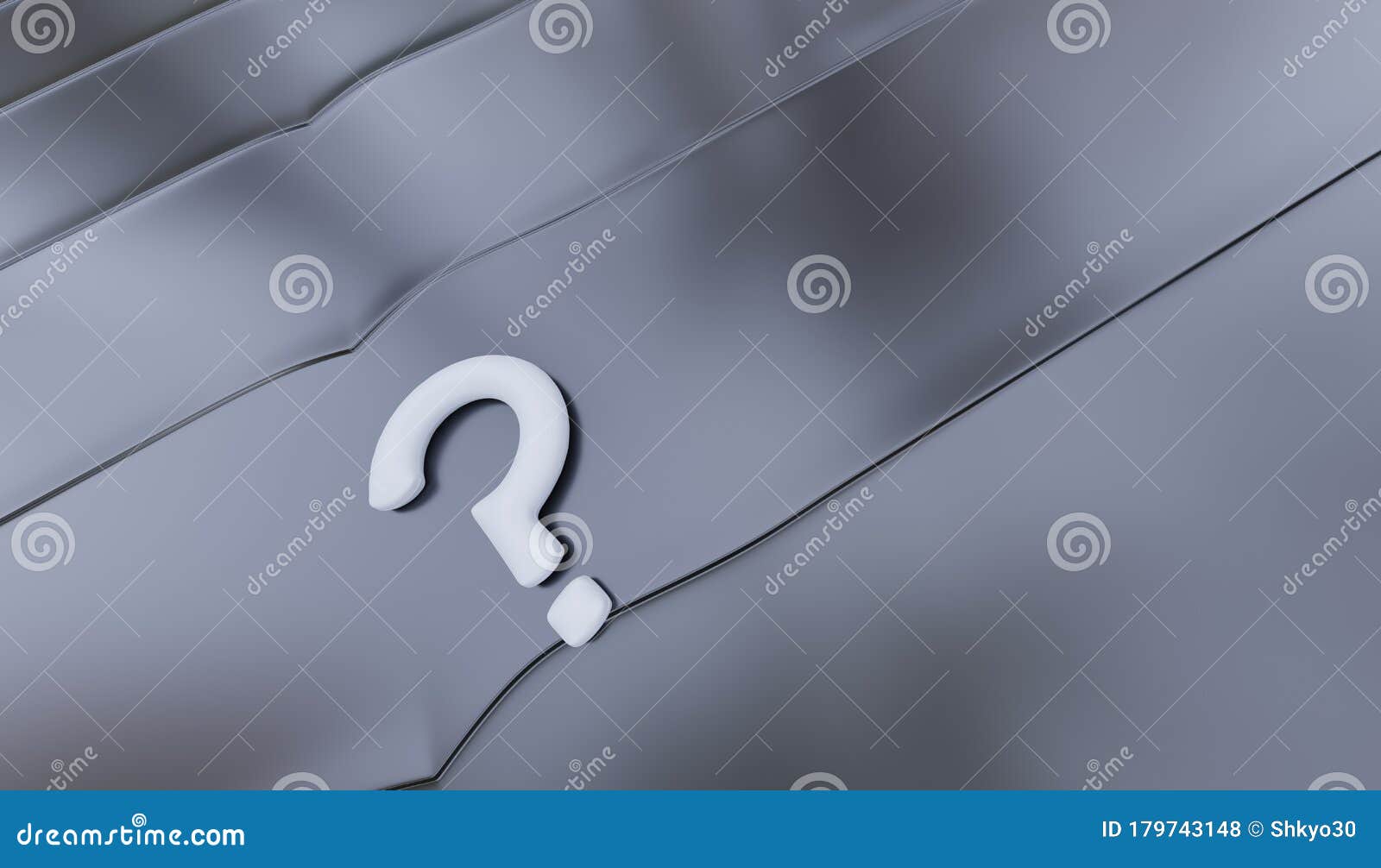 One White Question Mark Put on a Grey Metallic Surface with Small Hard ...