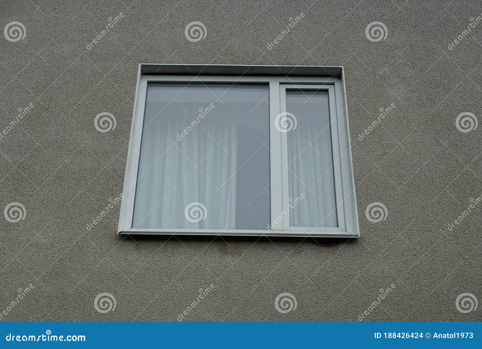 One White Square Large Window Stock Photo - Image of gray, architecture ...