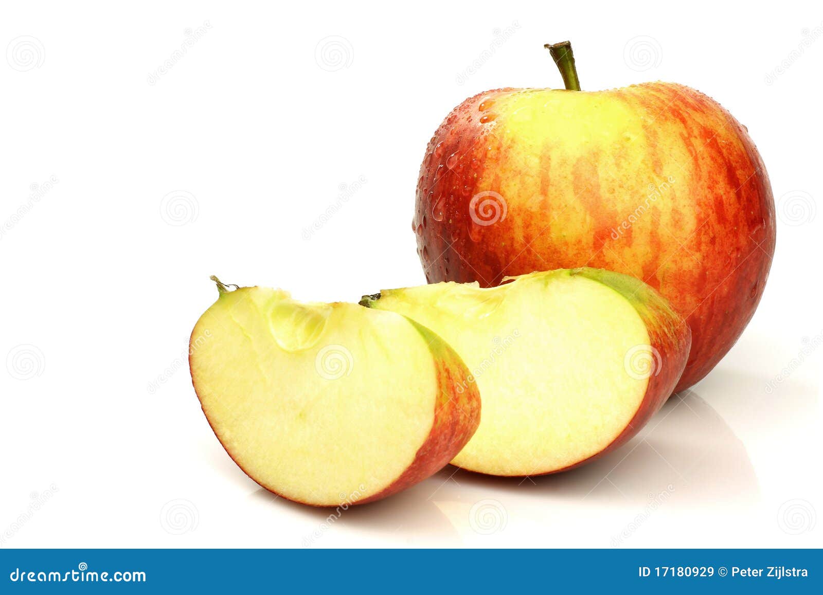 One Whole Apple and Some Pieces Stock Image - Image of food, ingredient ...