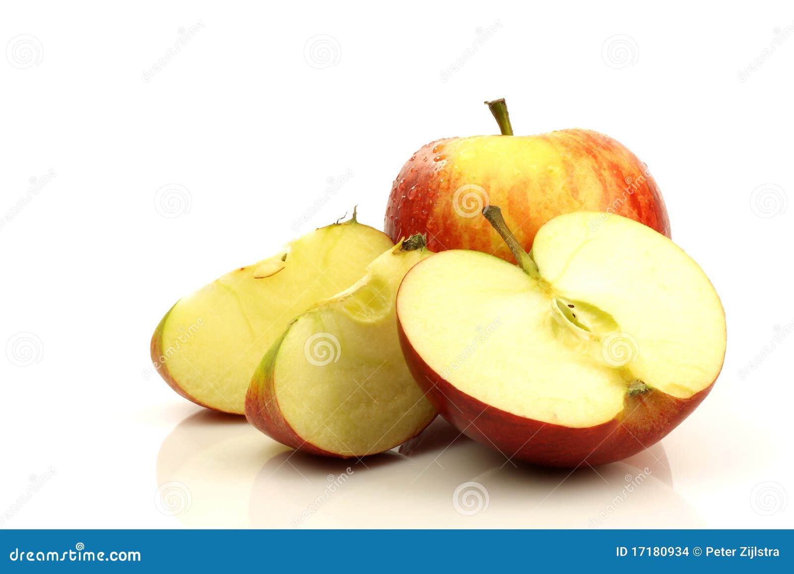 One Whole Apple and Some Pieces Stock Photo - Image of apple, fresh ...