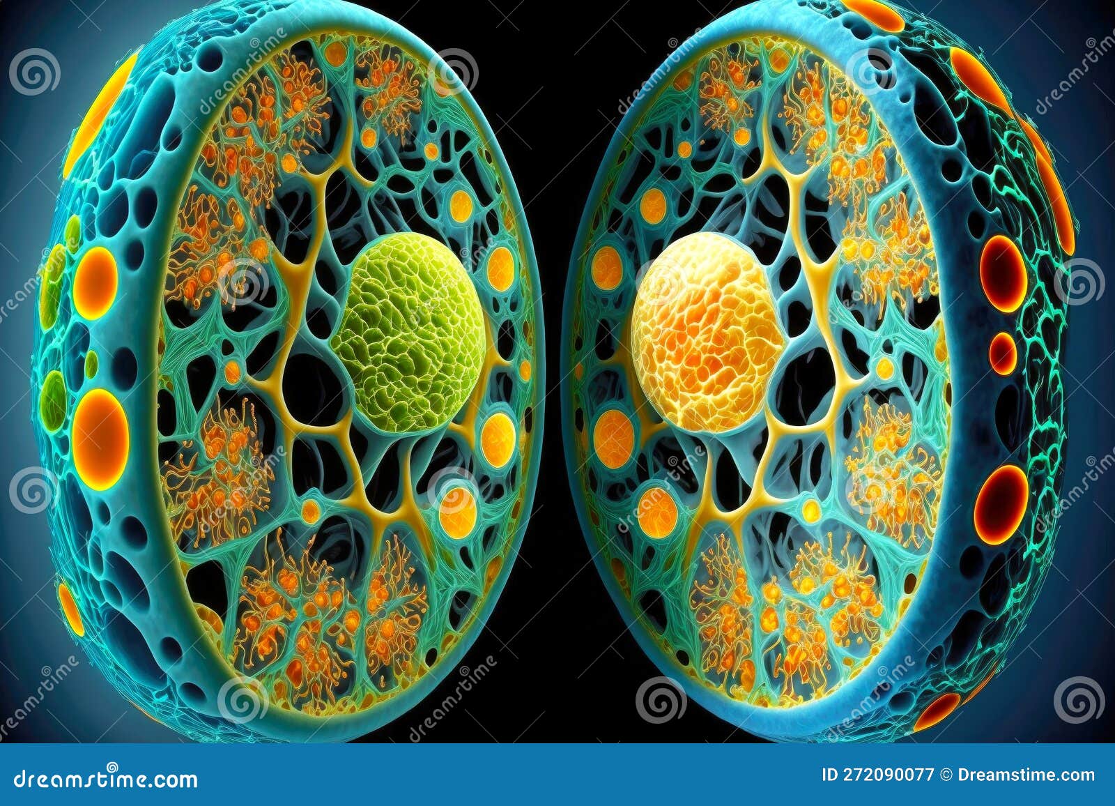 One Whole Cell and Process of Cell Division in Visual Model Stock ...