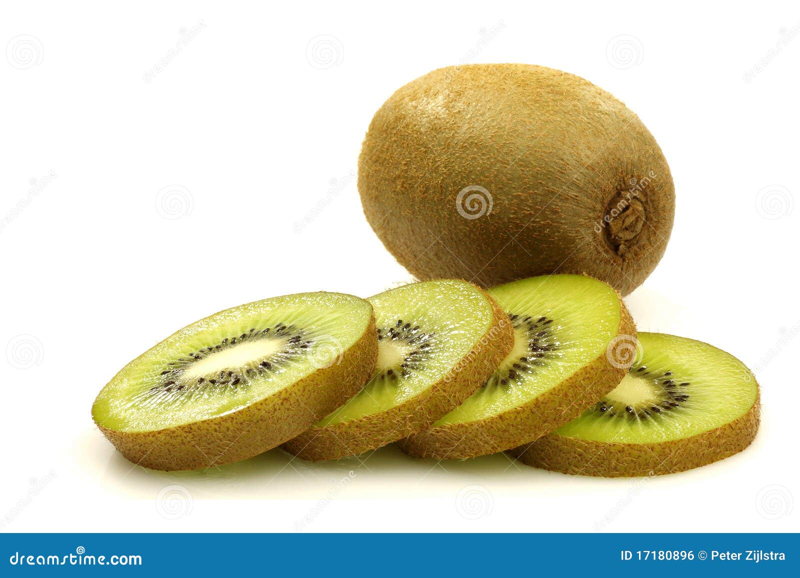 One Whole Kiwi and Some Slices Stock Photo - Image of delicious ...