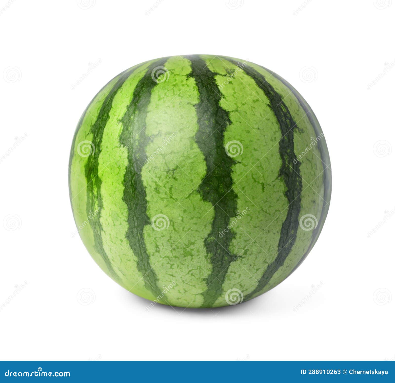 One Whole Ripe Watermelon Isolated on White Stock Image - Image of ...
