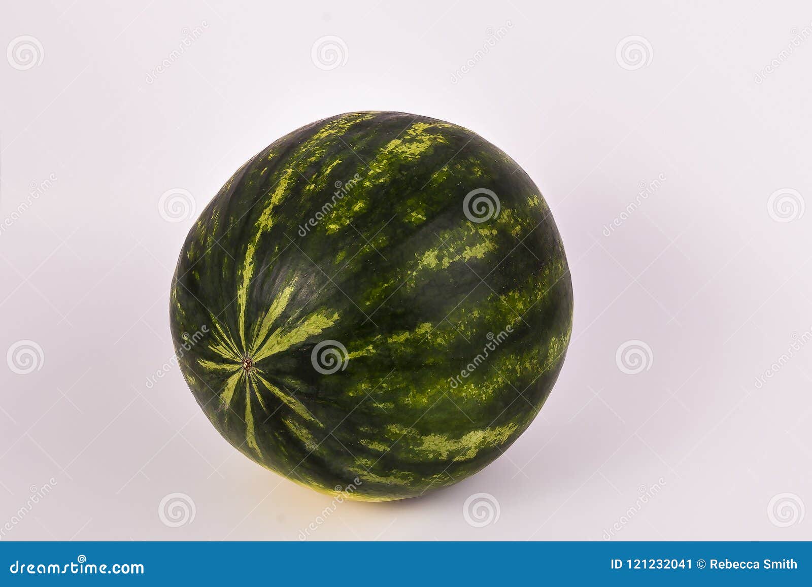 One Whole Sweet Organic Watermelon on Solid White Background Stock ...