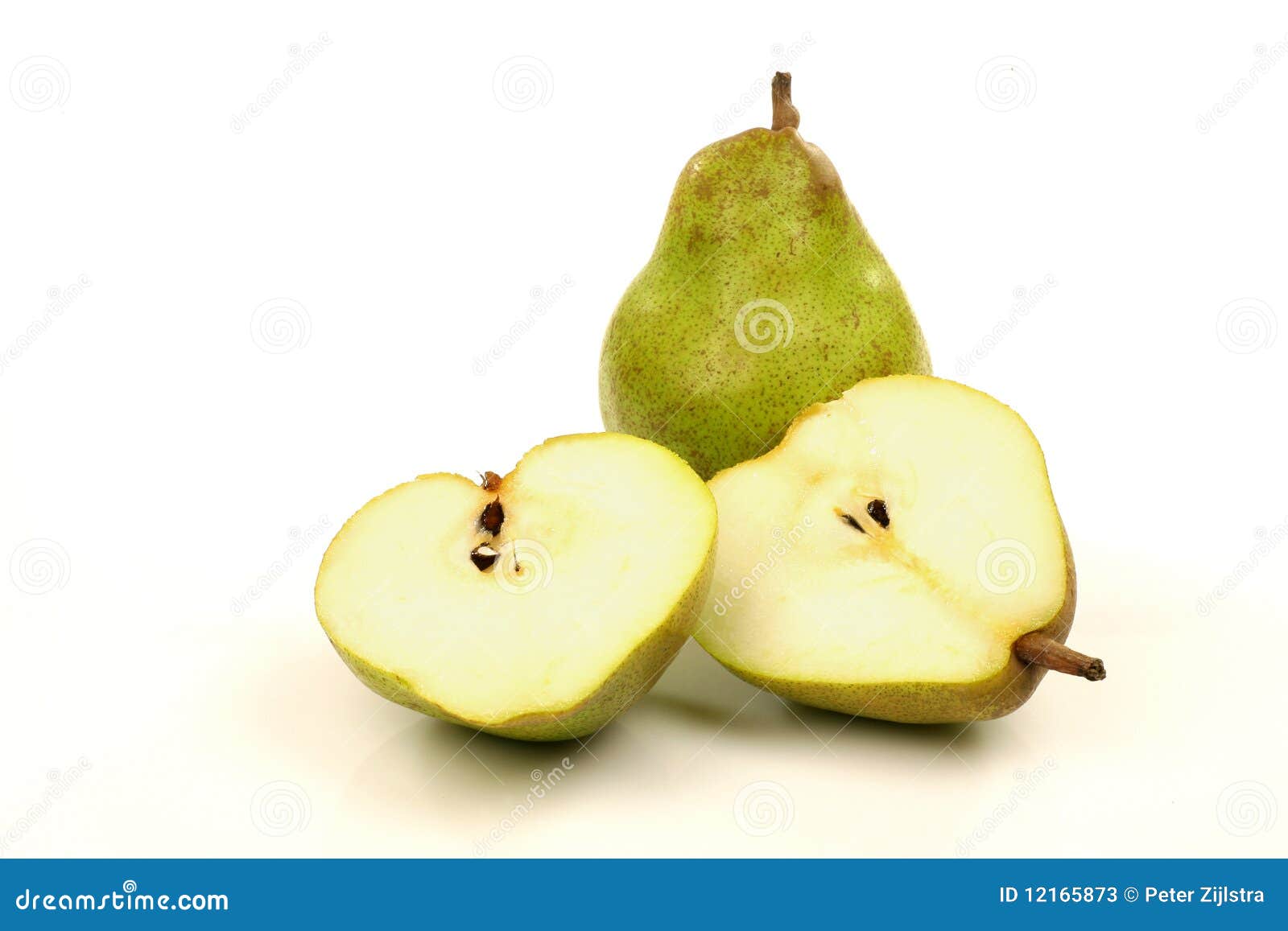 One Whole and Two Pear Halves Stock Image - Image of sliced, vitamins ...