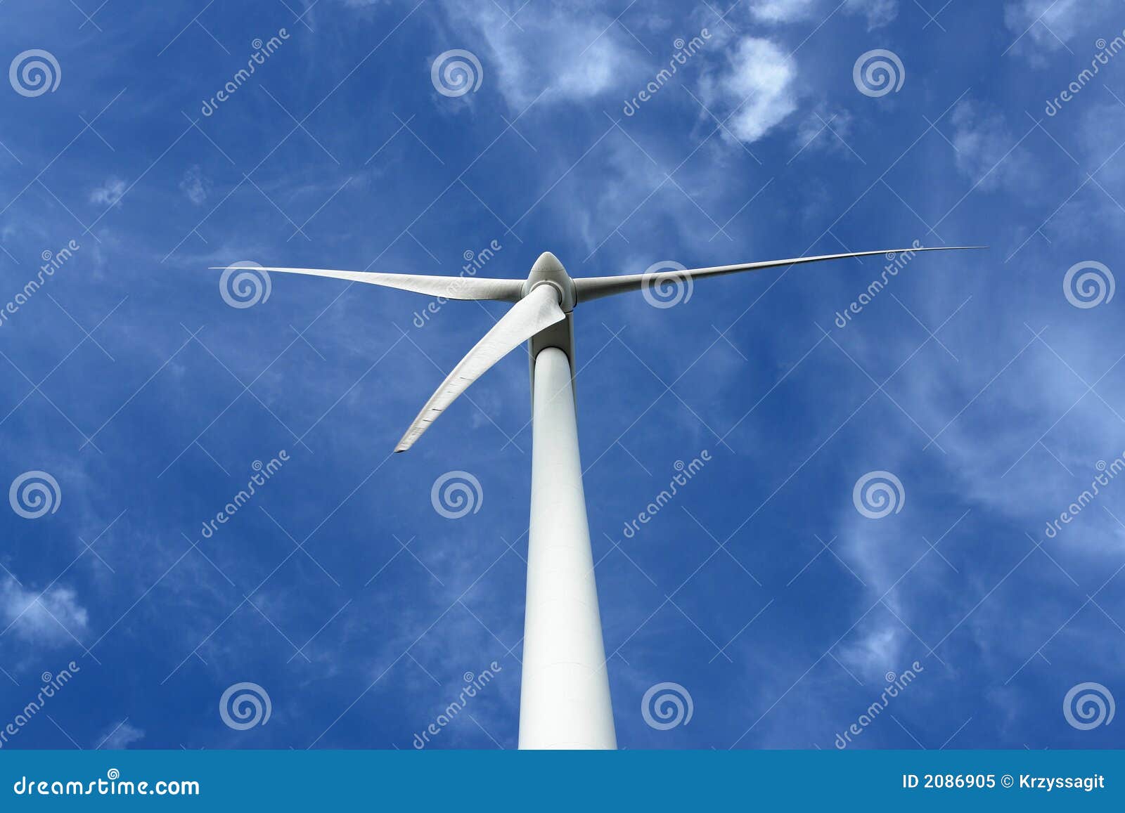One wind turbine. stock image. Image of energy, single - 2086905