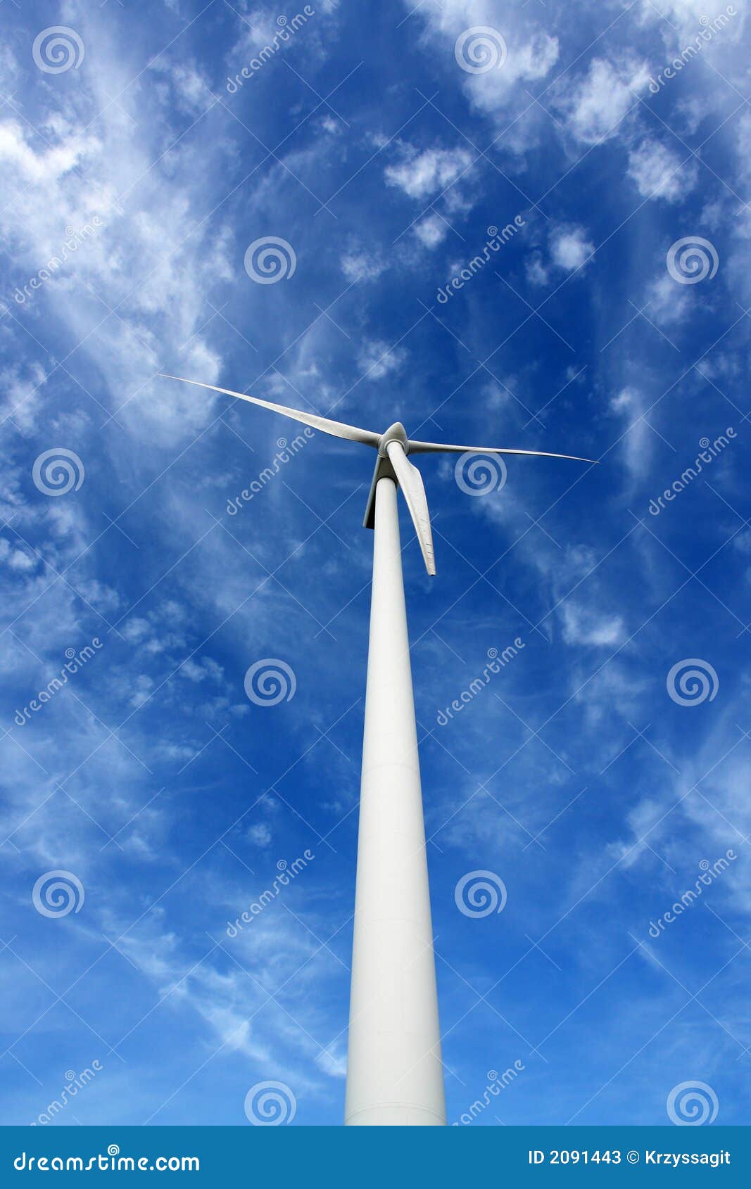 One wind turbine. stock image. Image of copy, alternative - 2091443