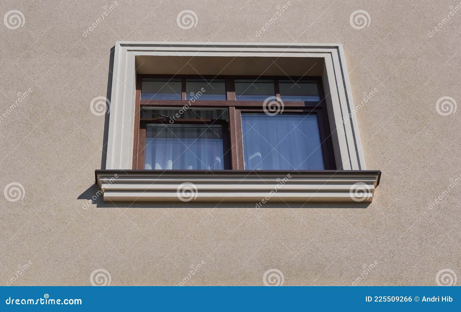 One Window in the House. Bottom View. Stock Photo - Image of concrete ...