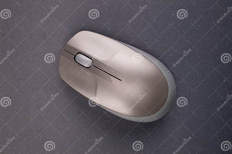 One Wireless Computer Mouse, Macro, Top View and Isolated on White ...