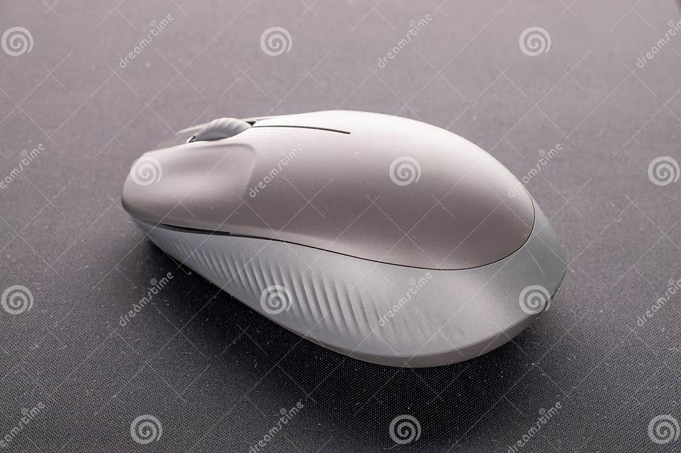 One Wireless Computer Mouse, Macro, Top View and Isolated on White ...