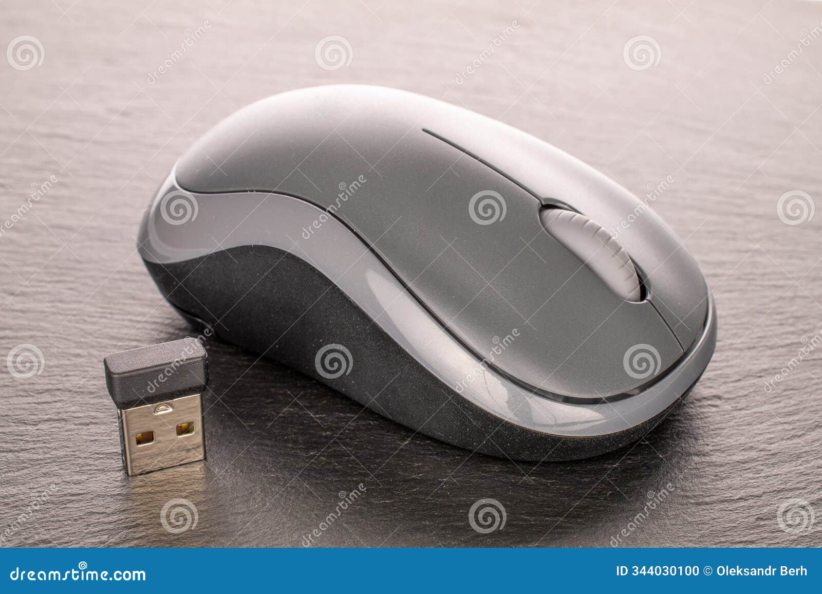 One Wireless Computer Mouse on Slate Stone, Macro. Stock Photo - Image ...
