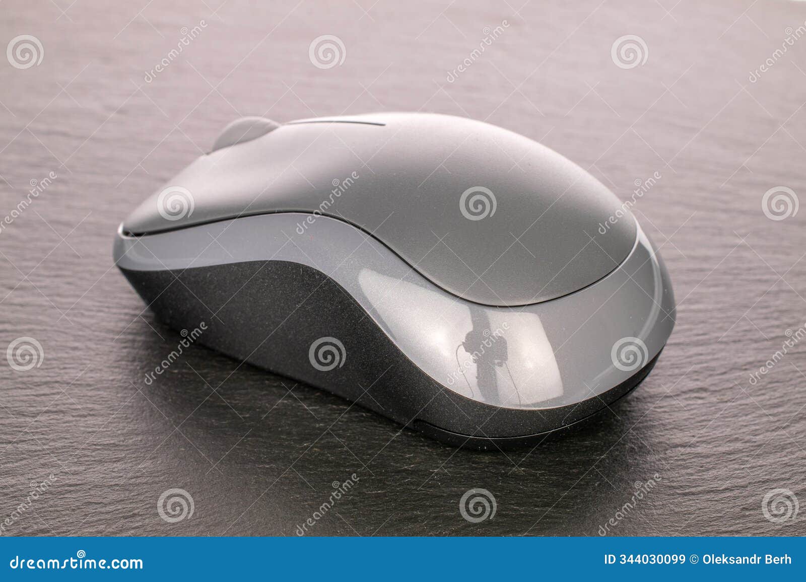 One Wireless Computer Mouse on Slate Stone, Macro. Stock Image - Image ...