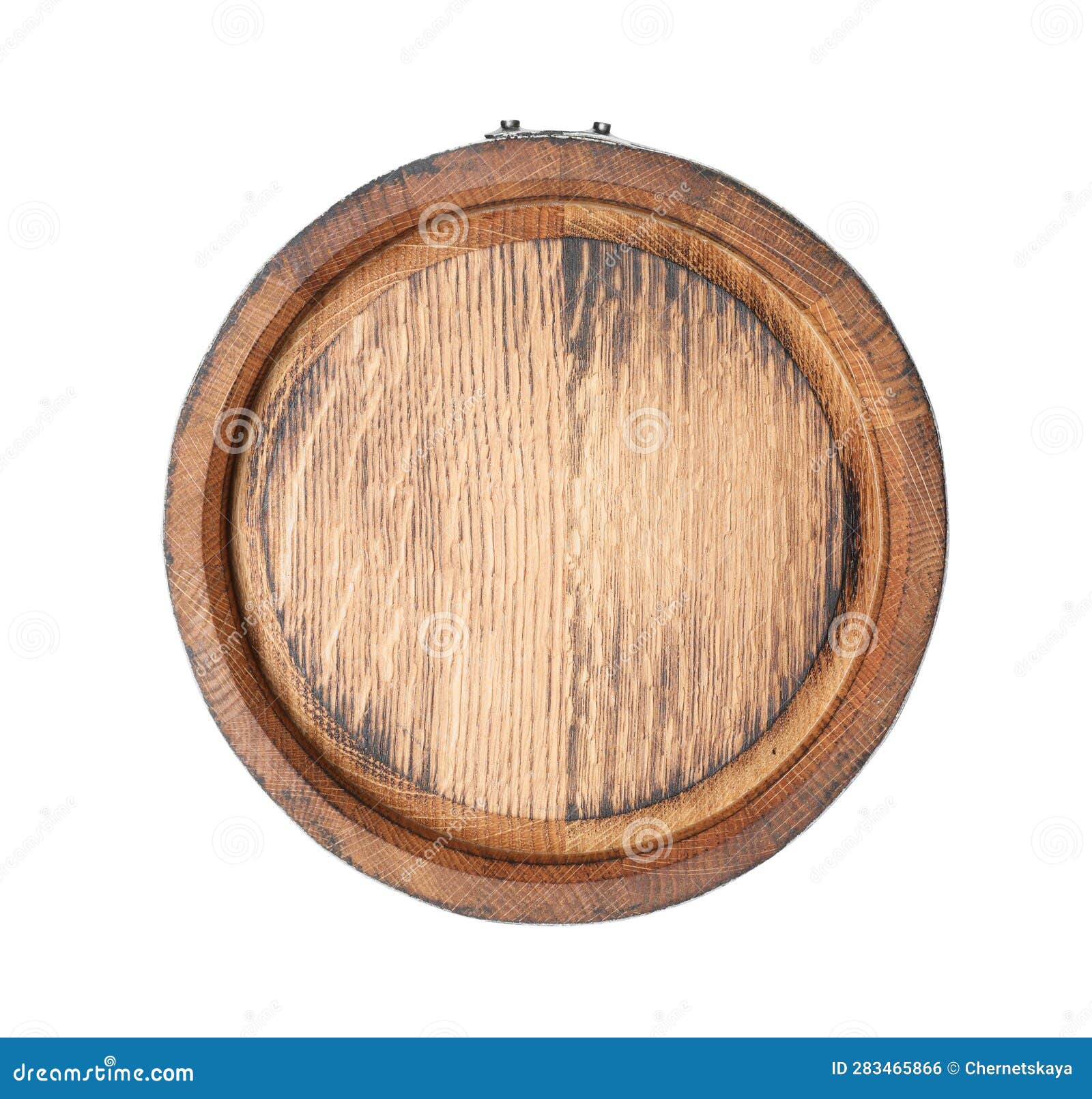 One Wooden Barrel on White, Top View Stock Photo - Image of making ...