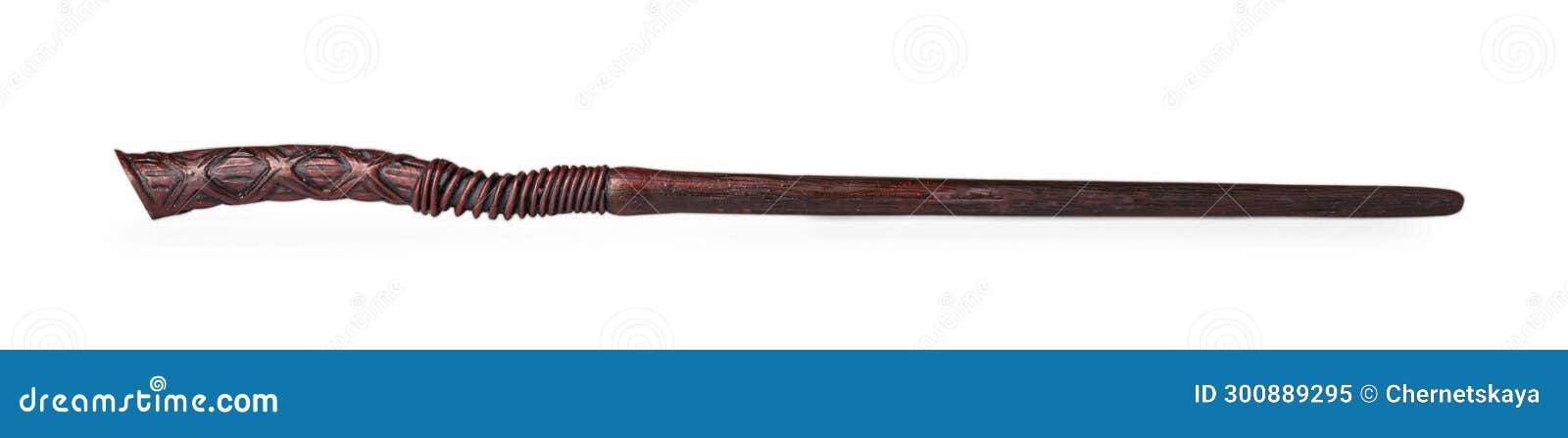 One Wooden Magic Wand Isolated on White Stock Image - Image of isolated ...