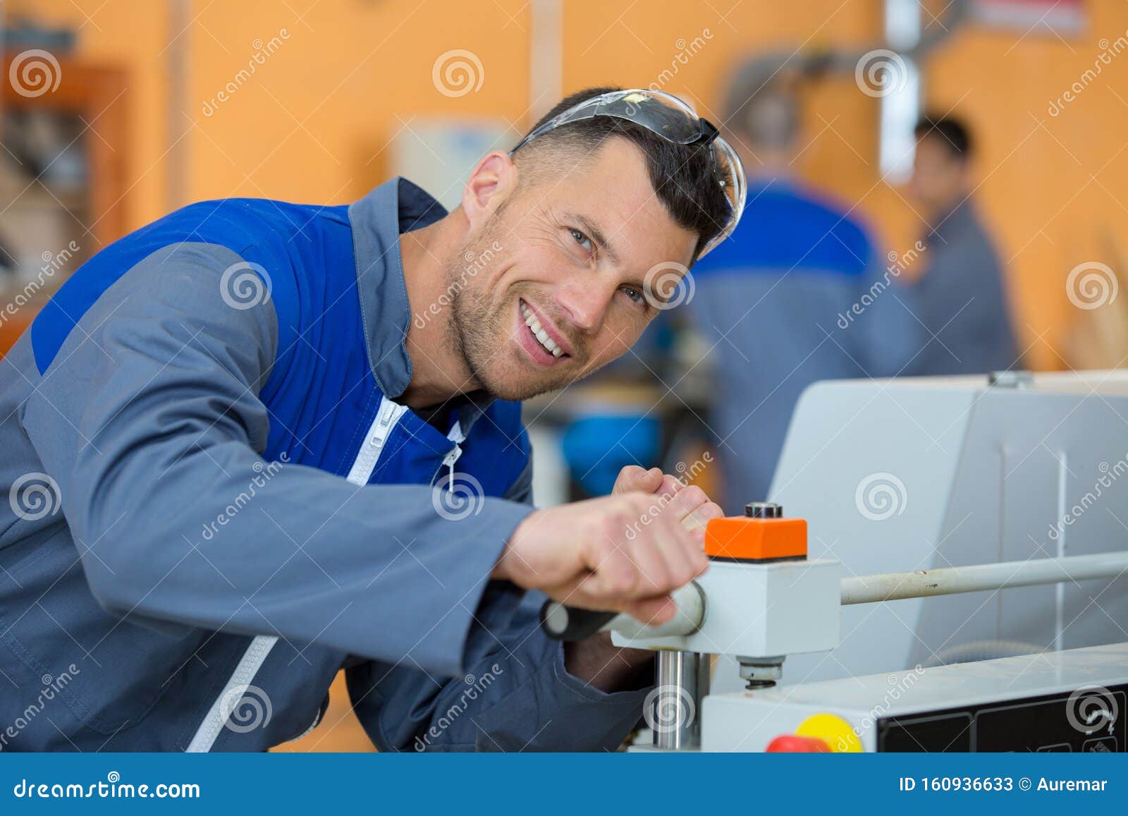 One Worker in Factory on Machine Stock Image - Image of equipment ...