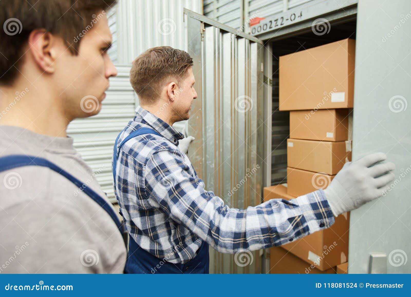 Opening Container with Boxes Stock Photo - Image of opening, loaderman ...