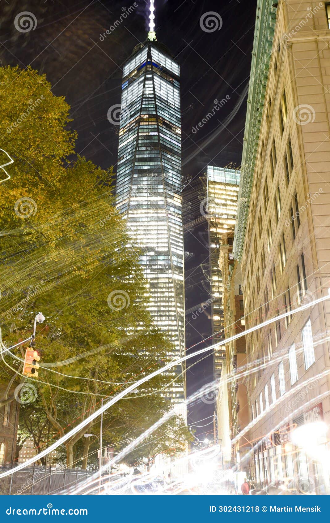 One World Trade Center by Night Editorial Stock Photo - Image of ...