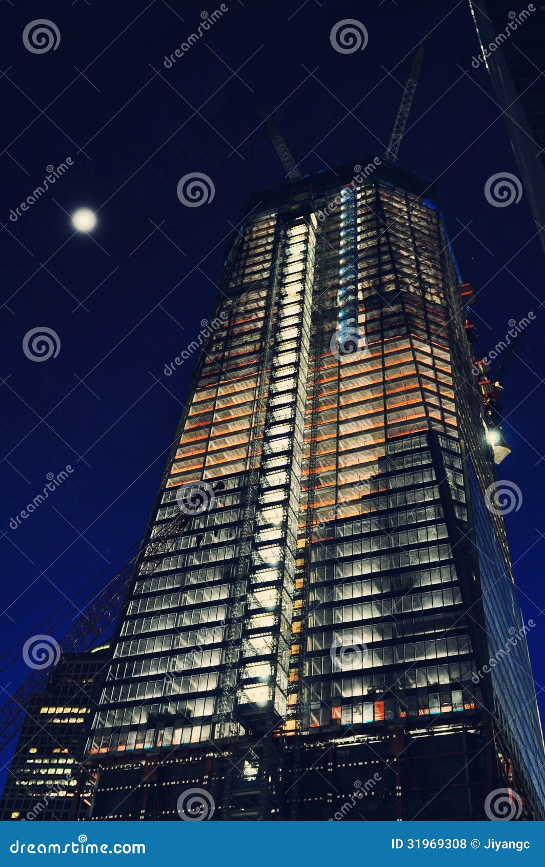 One World Trade Center at Night Editorial Stock Photo - Image of obama ...
