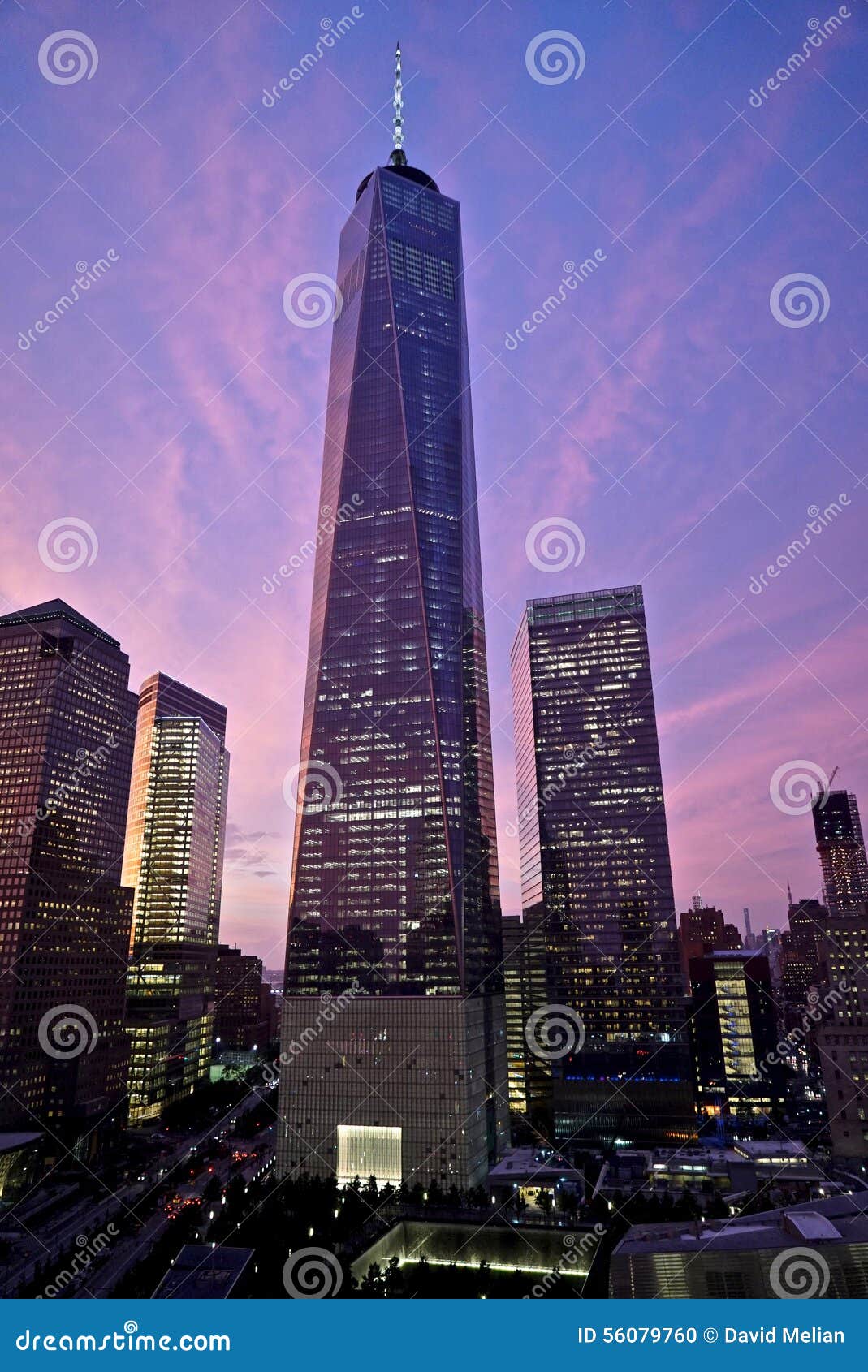 One World Trade Center at Sunset Editorial Image - Image of manhattan ...
