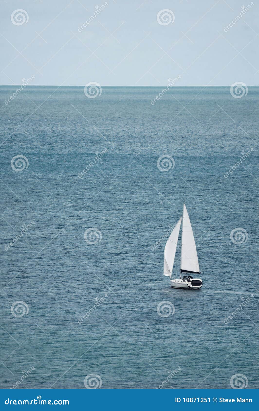 One yacht ocean stock image. Image of sail, solitary - 10871251