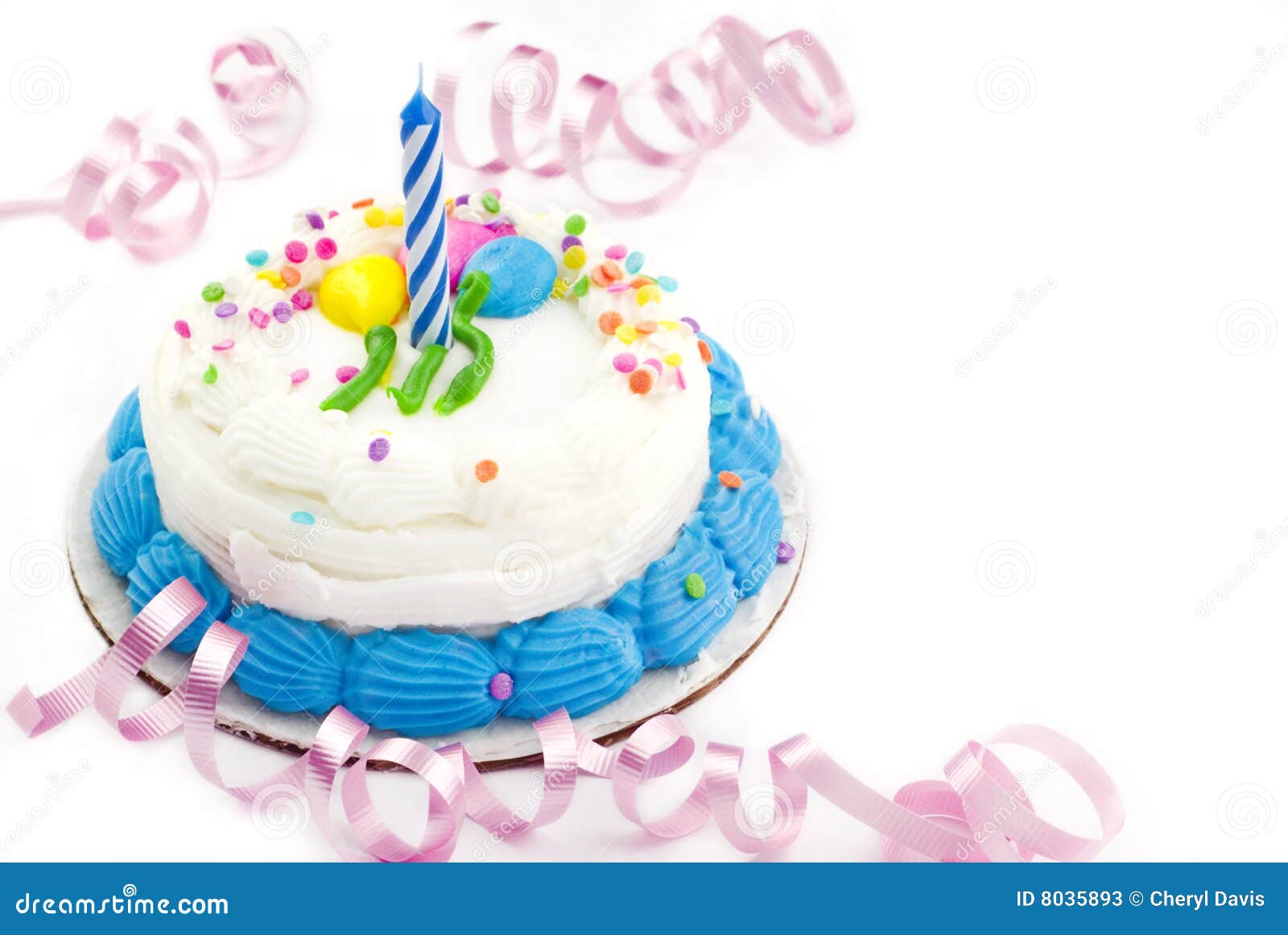 One Year Birthday Cake stock image. Image of decorated - 8035893