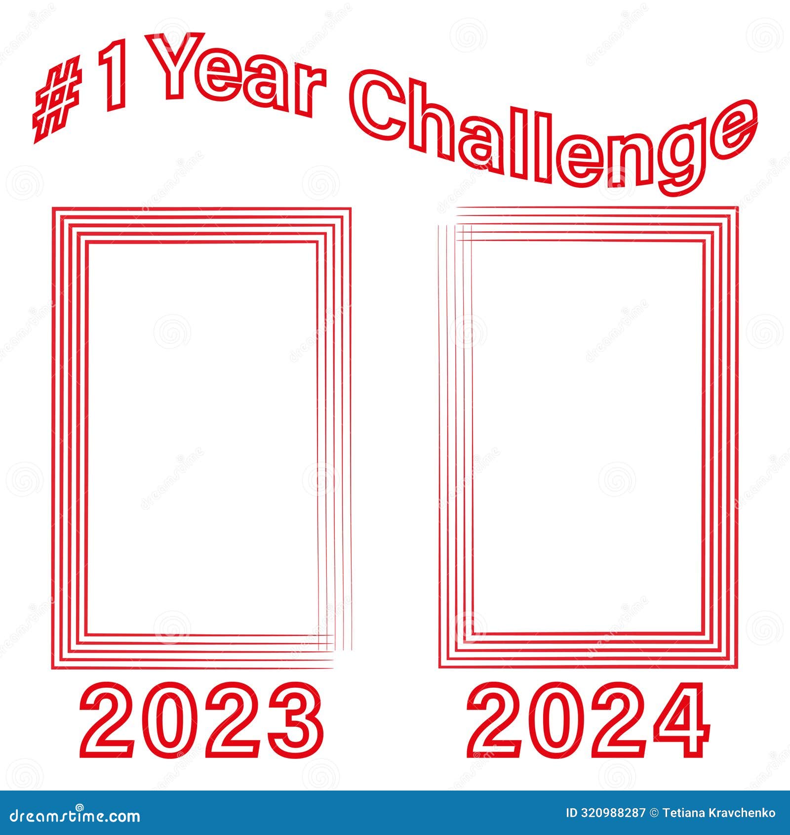 10 Year Challenge Comparison Banner. Personal Growth And Change Concept ...