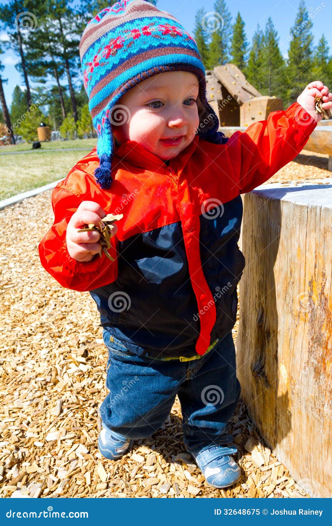 One Year Old Playing at Park Stock Image - Image of outdoors, playing ...