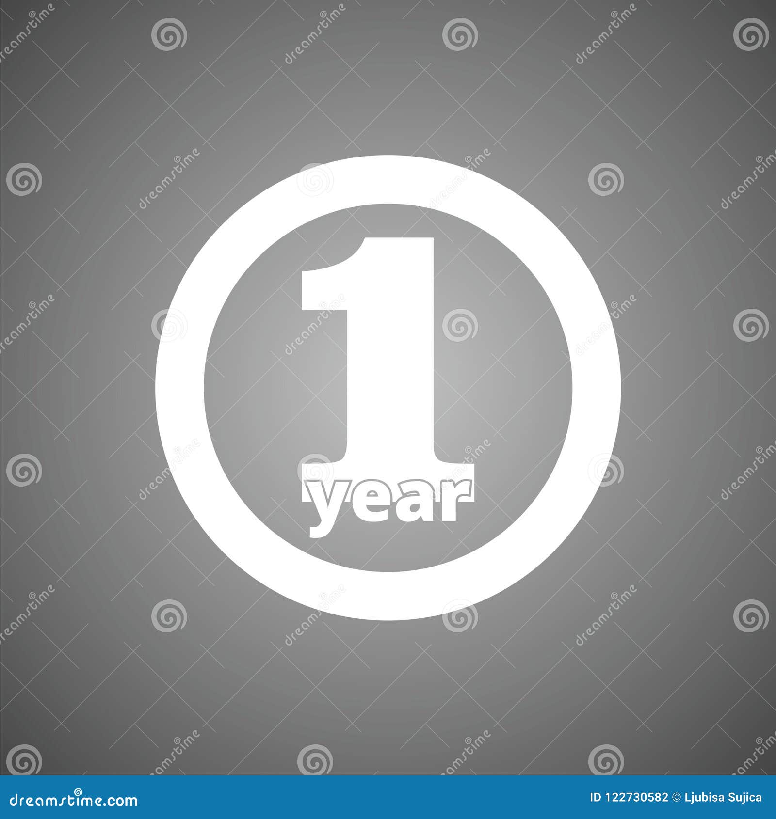 One Year Sign, One Year Icon Stock Vector - Illustration of seal, label ...