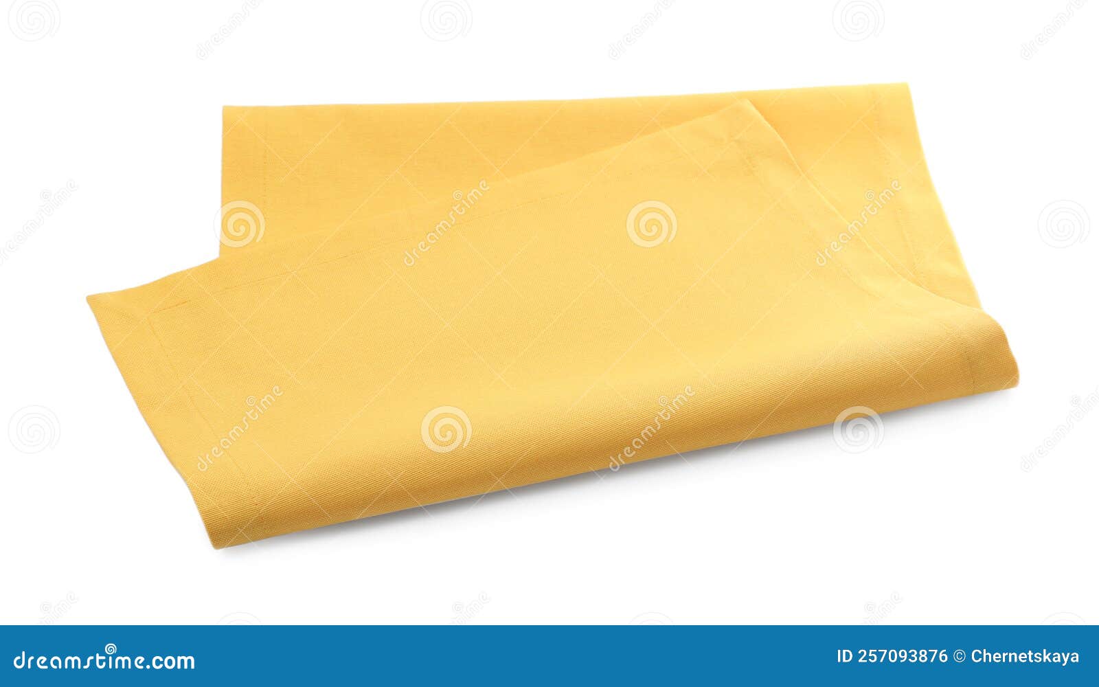 One Yellow Kitchen Napkin Isolated on White Stock Photo - Image of ...
