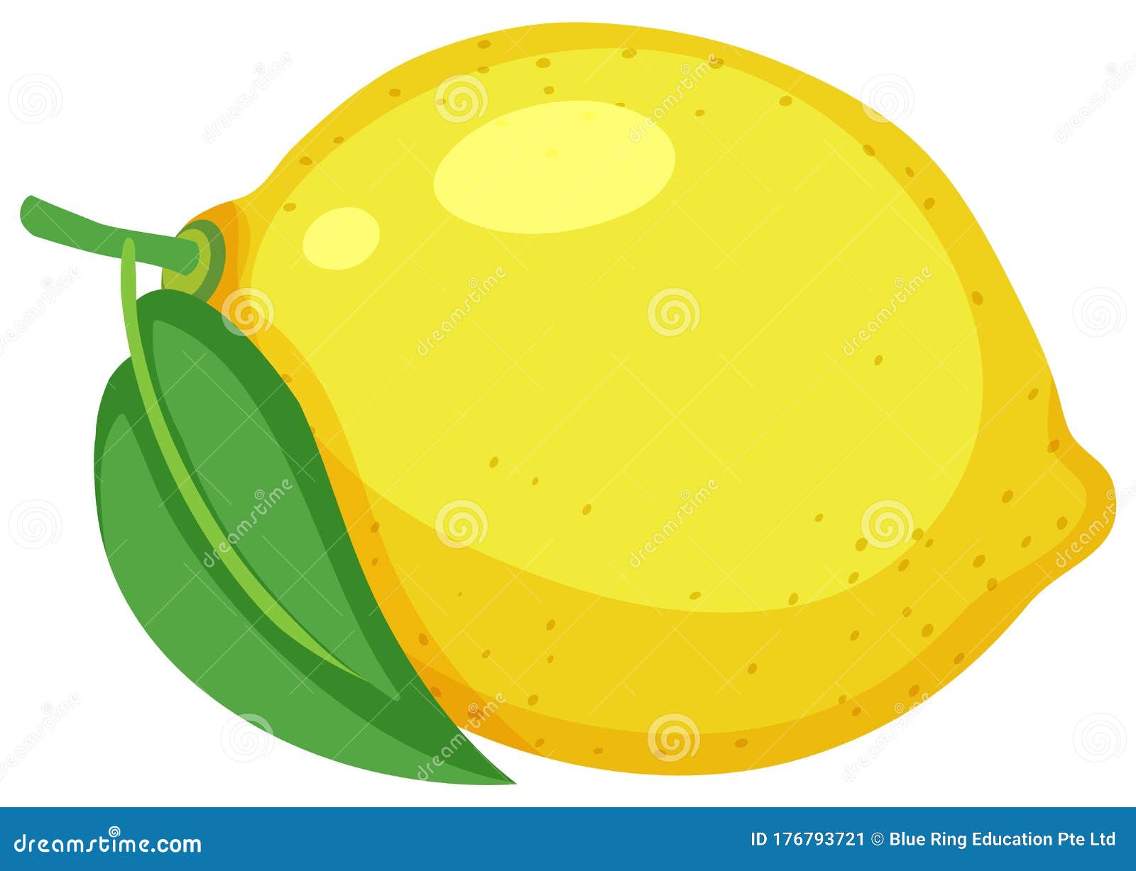 One Yellow Lemon on White Background Stock Vector - Illustration of ...