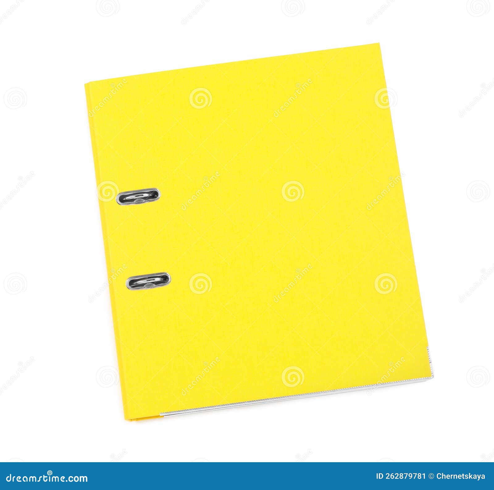 One Yellow Office Folder Isolated on White, Top View Stock Image ...