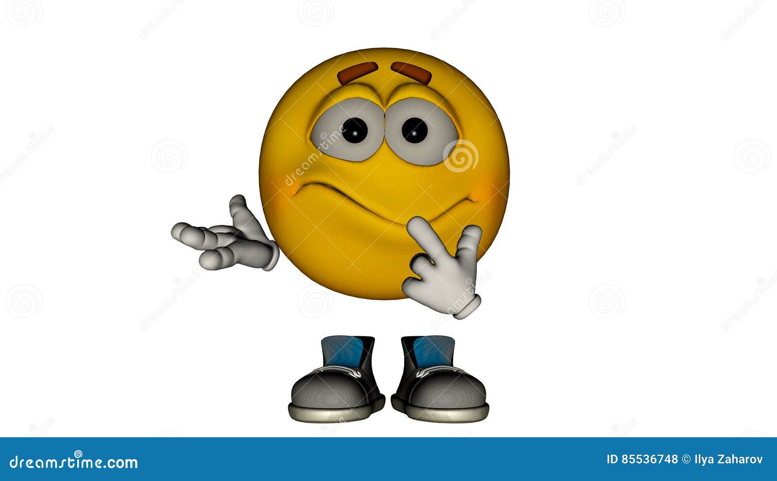 One Yellow Smile Guy with the Face and Boots Stock Illustration ...