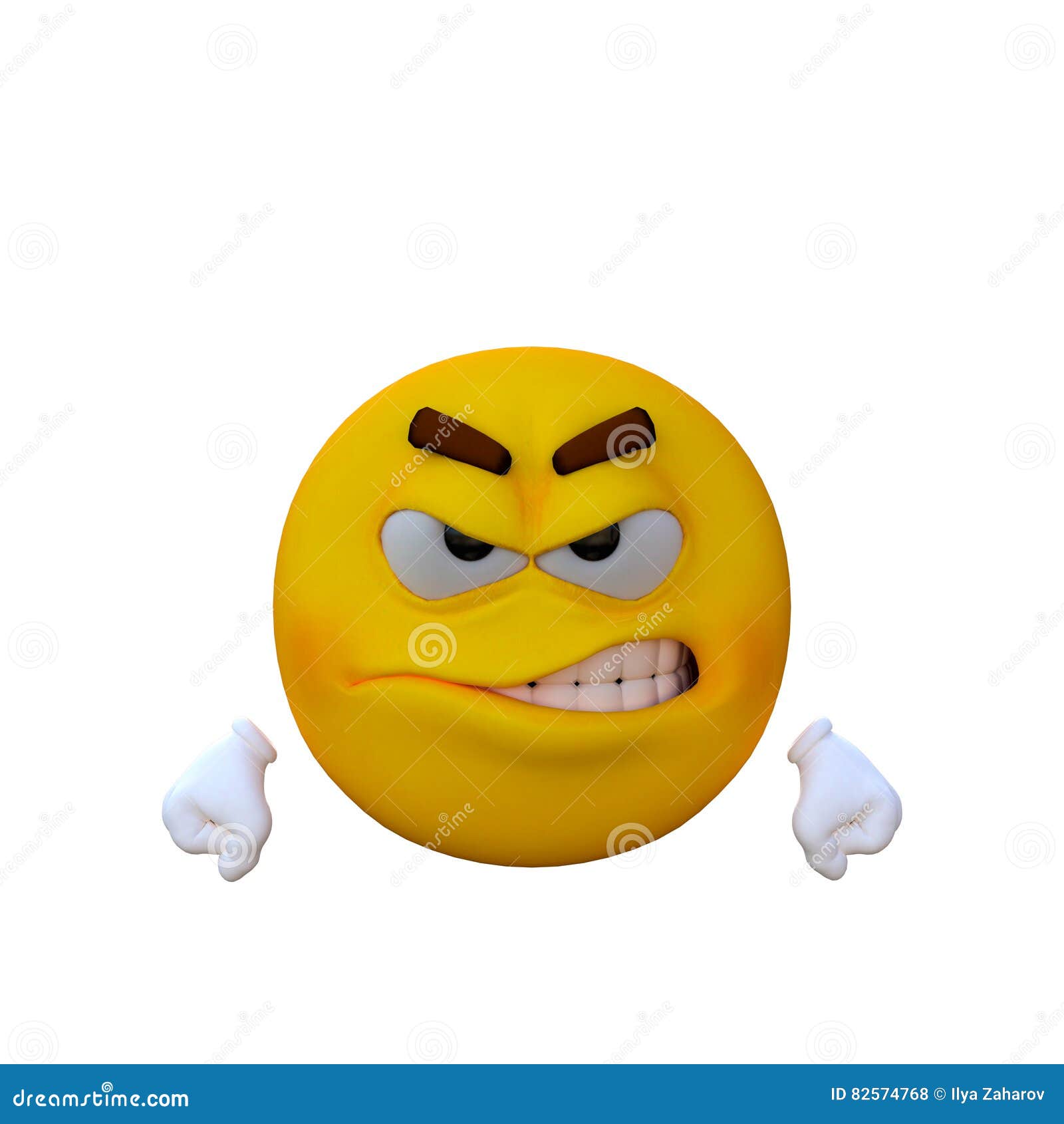 One Yellow Smiley with Hands Stock Illustration - Illustration of ...