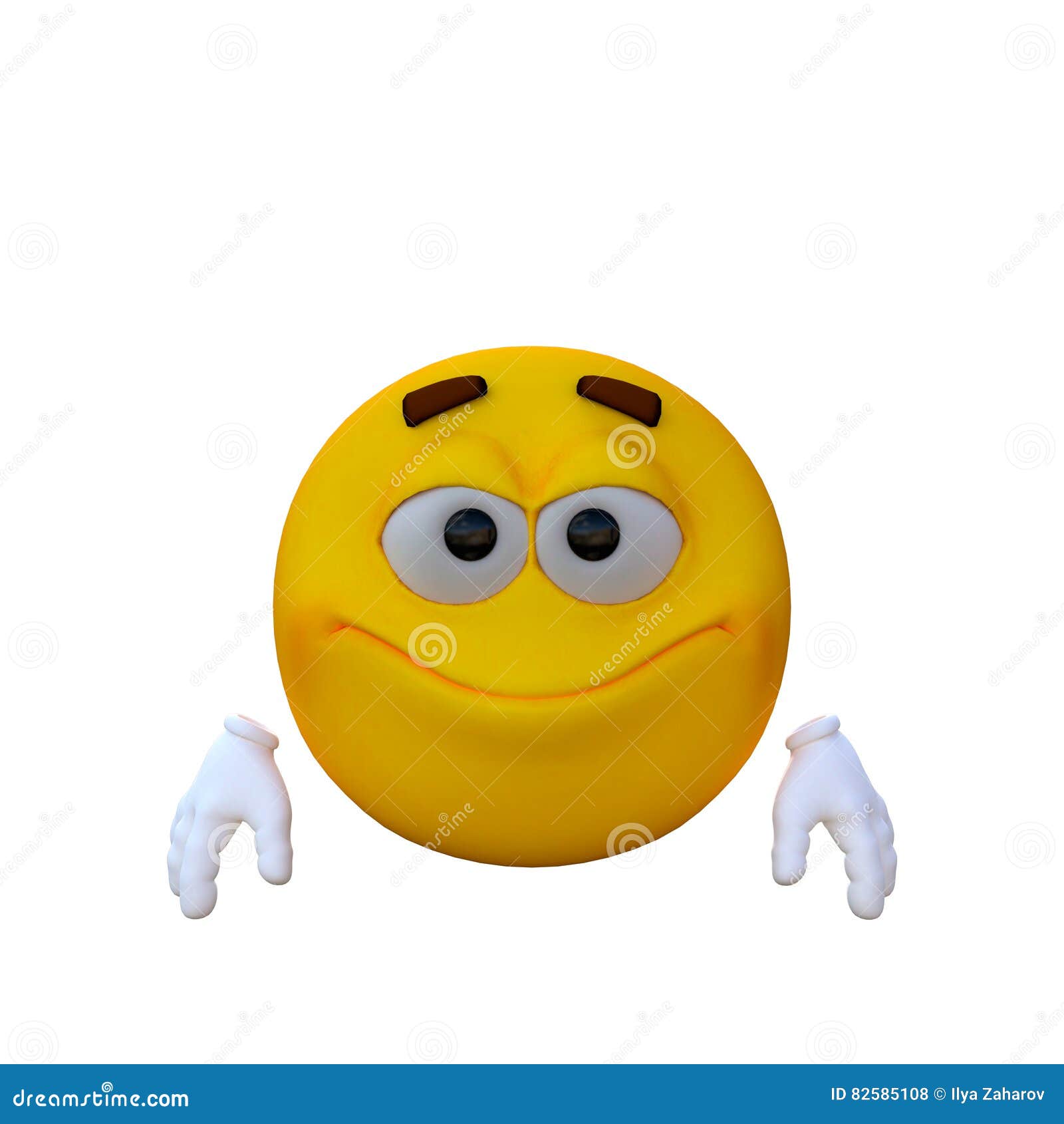 One Yellow Smiley with Hands Stock Illustration - Illustration of ...