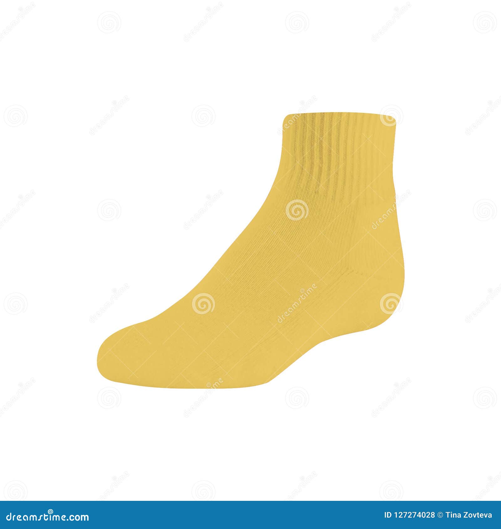 One Yellow Sock on Pure White Stock Photo - Image of fresh, clothing: 127274028