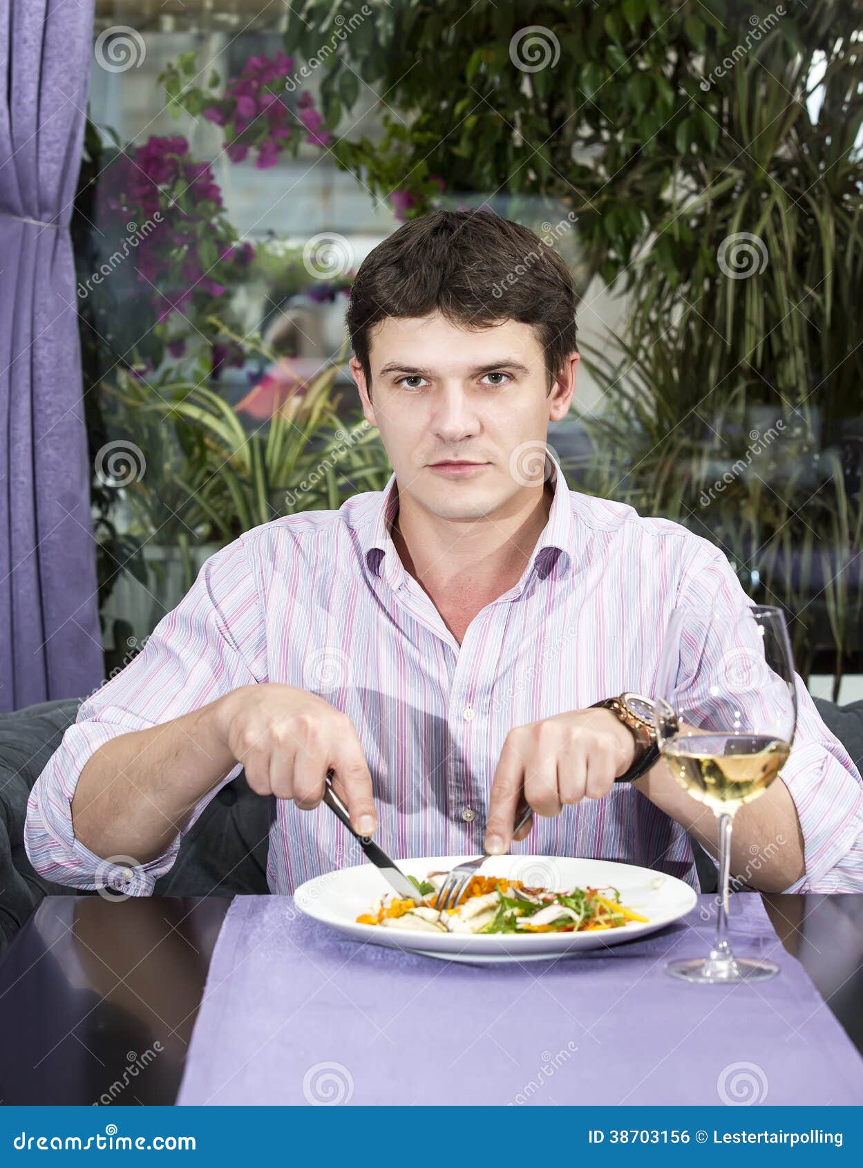 One young man dines stock photo. Image of restaurant - 38703156