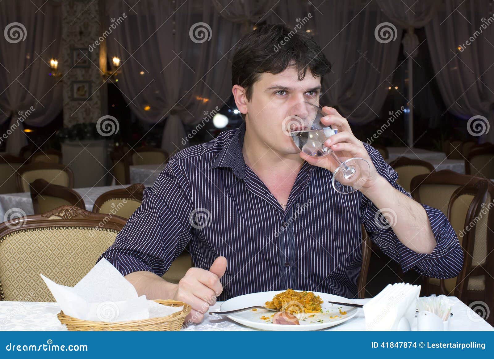 One young man dines stock photo. Image of occasion, date - 41847874