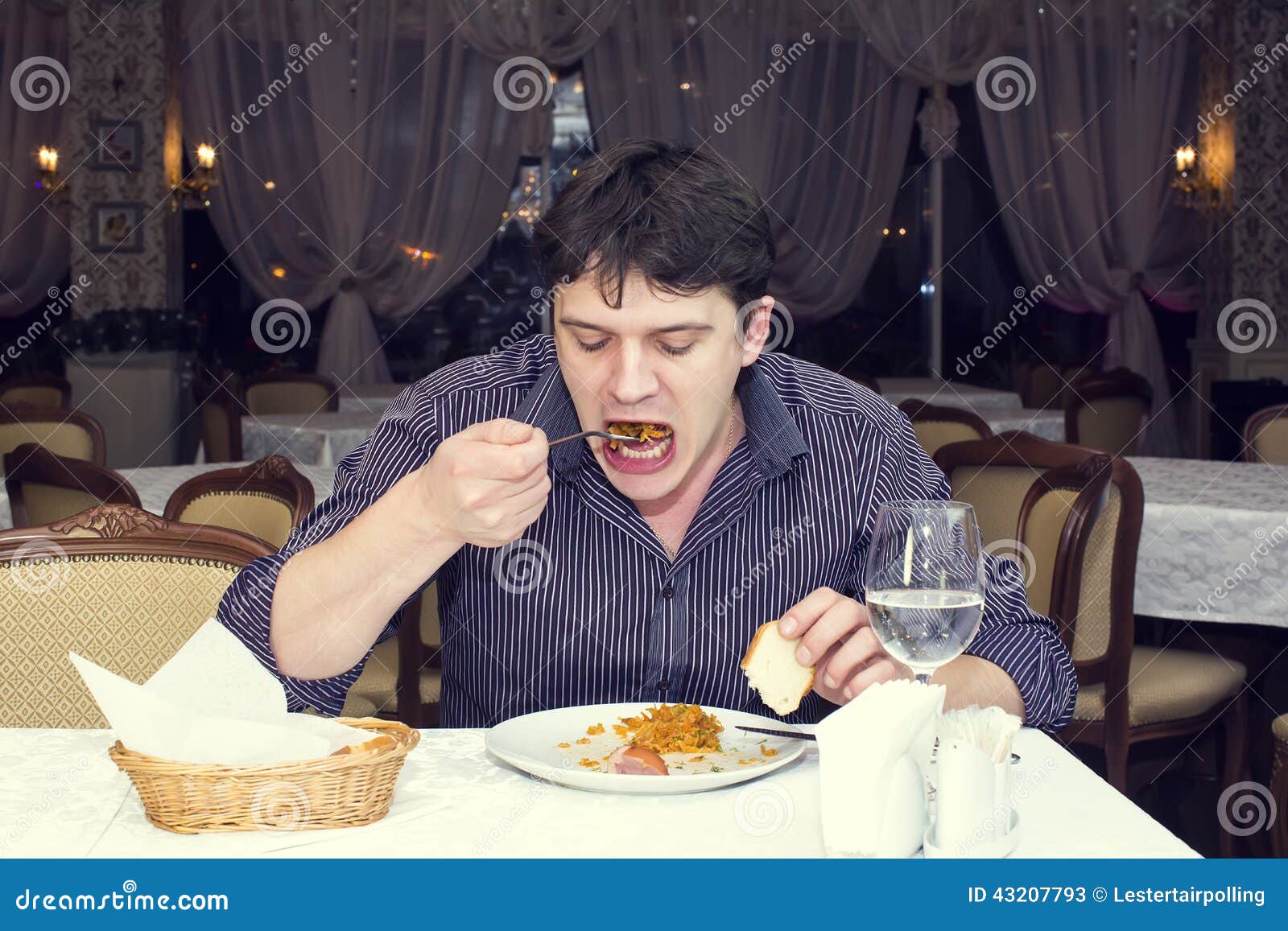 One young man dines stock image. Image of restaurant - 43207793
