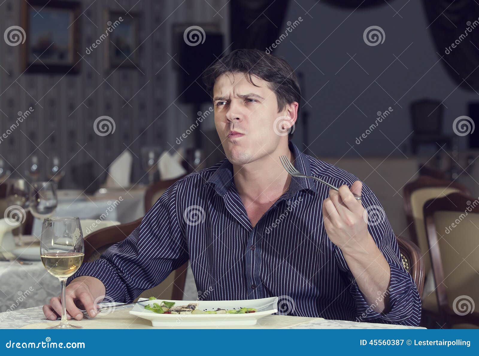 One young man dines stock image. Image of table, happy - 45560387
