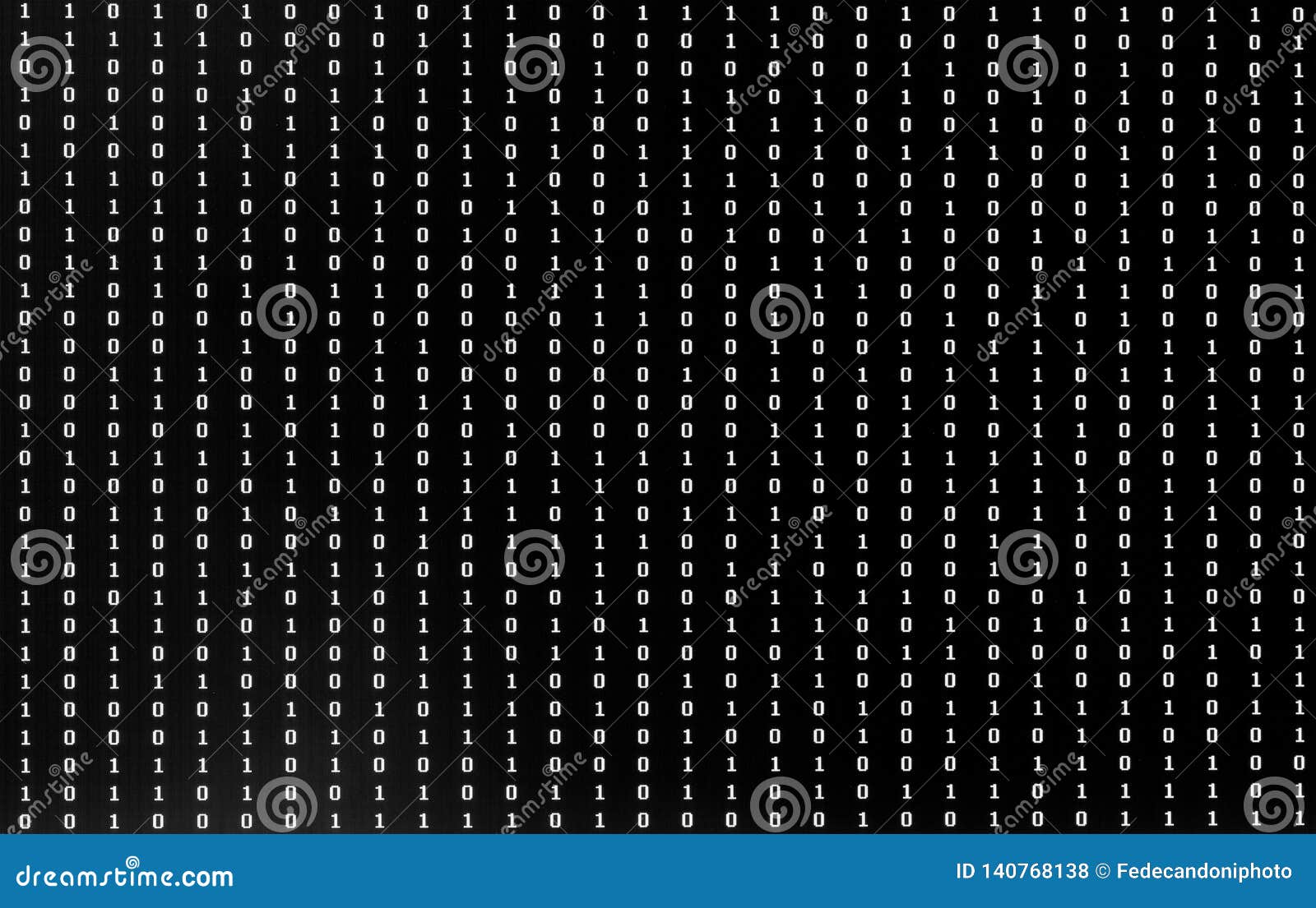 One and Zero on the Monitor Stock Illustration - Illustration of ...