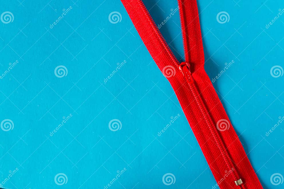 One Zipper on Blue Background Stock Photo - Image of zippers, colors ...