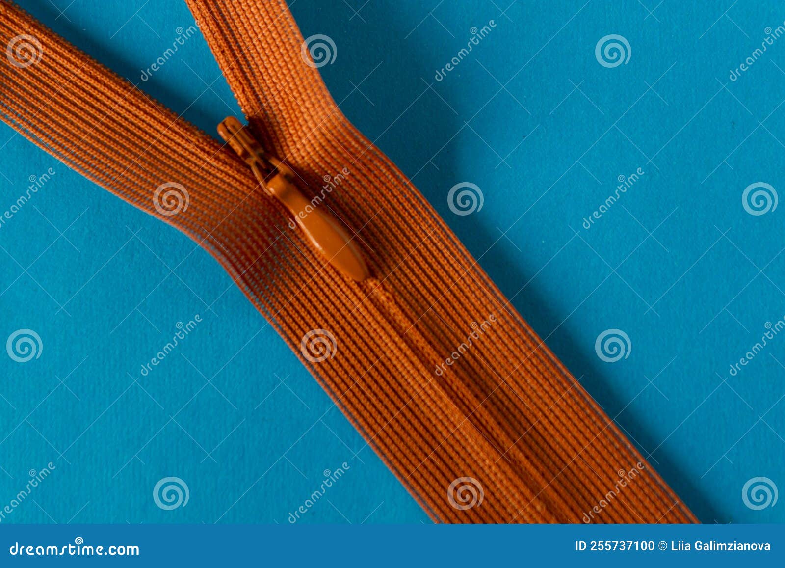 One Zipper on Blue Background Stock Photo - Image of colors, zippers ...