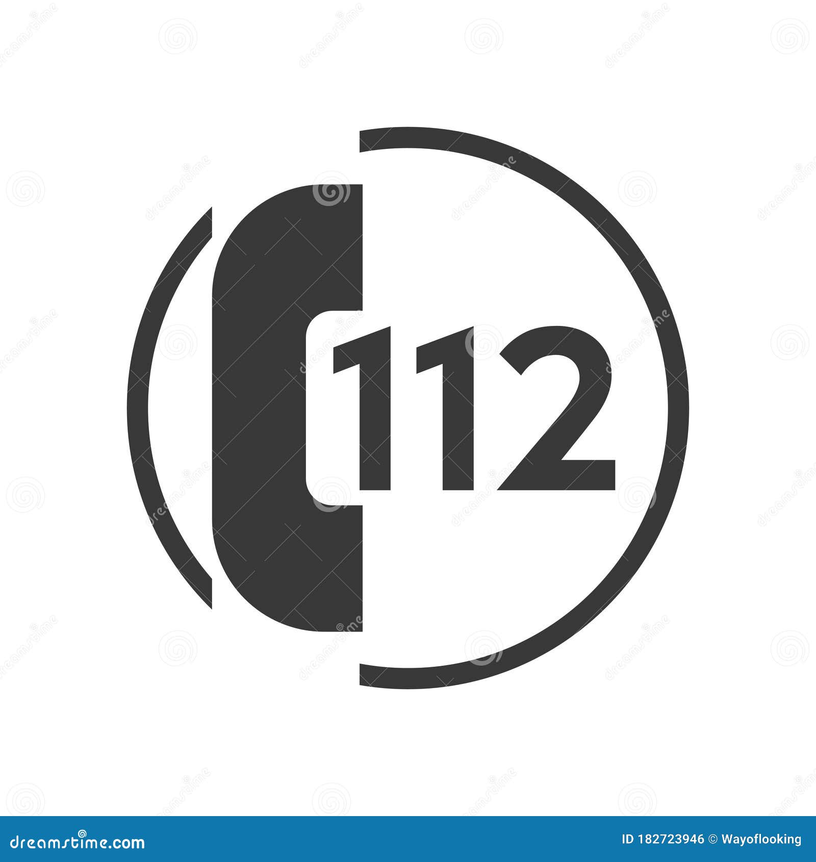 Emergency Call 112 Flat Color Icons in Round Outlines. Stock Vector ...