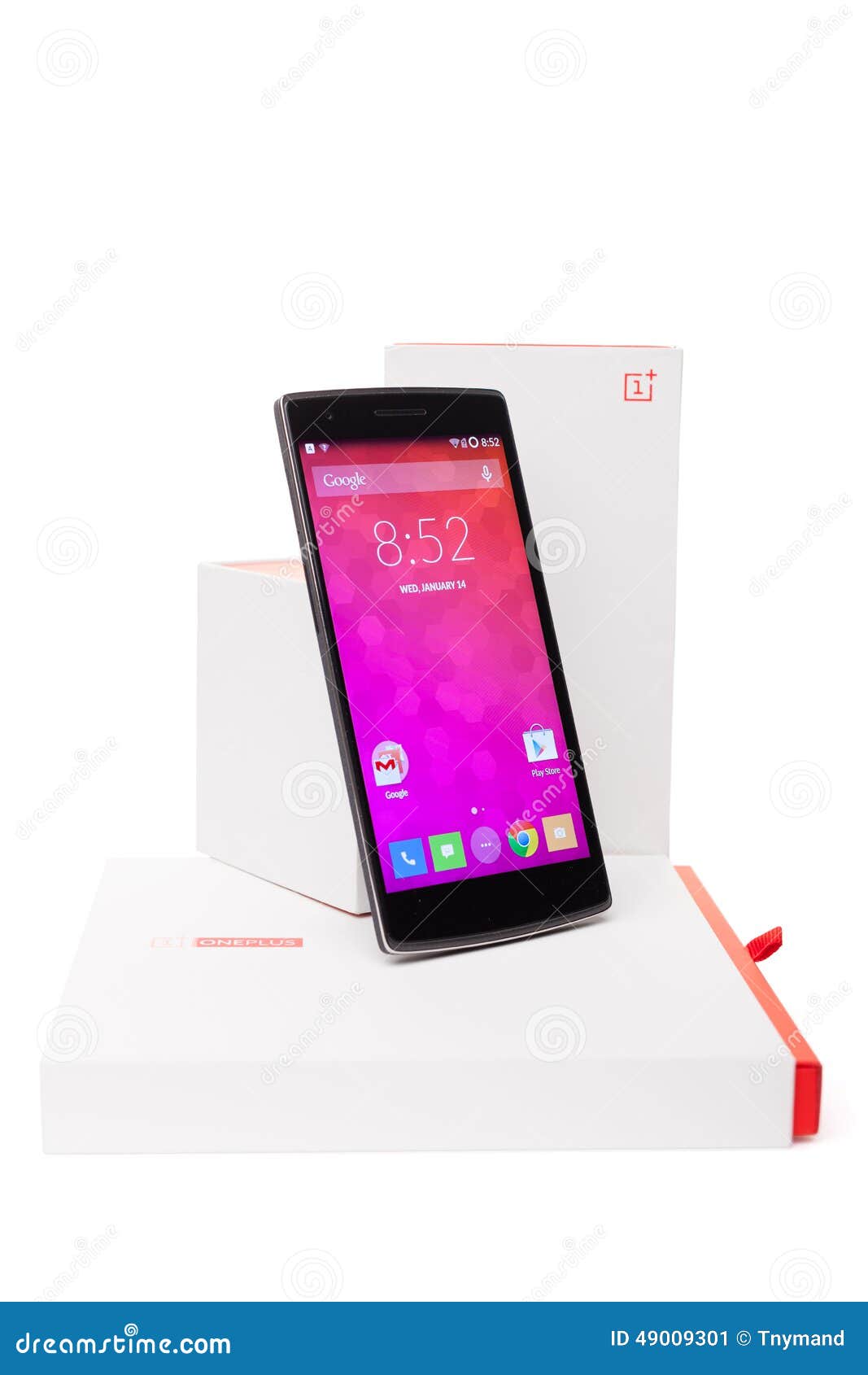 OnePlus One Smartphone with Original Packaging Isolated on White ...