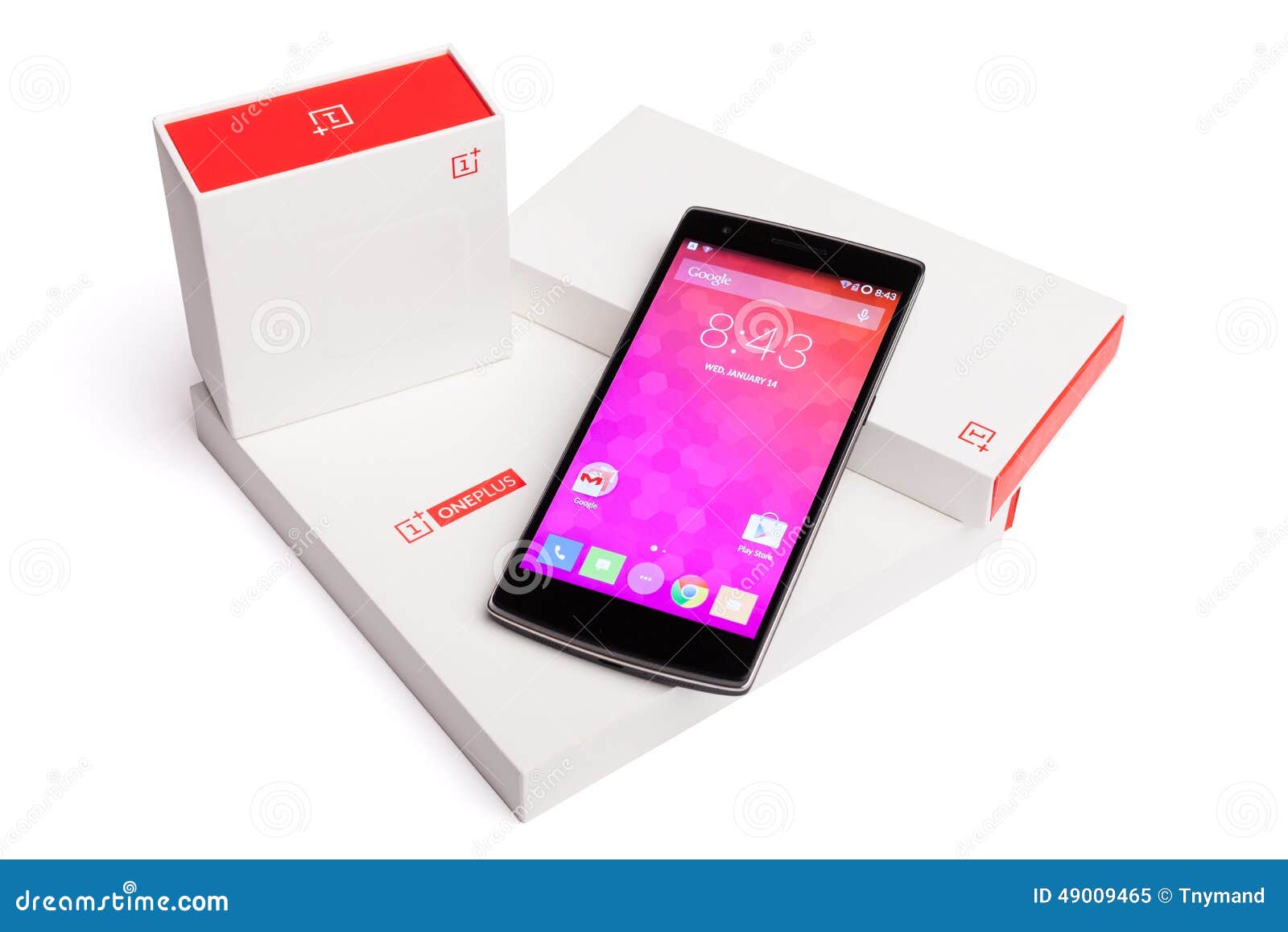 OnePlus One Smartphone with Original Packaging Isolated on White ...