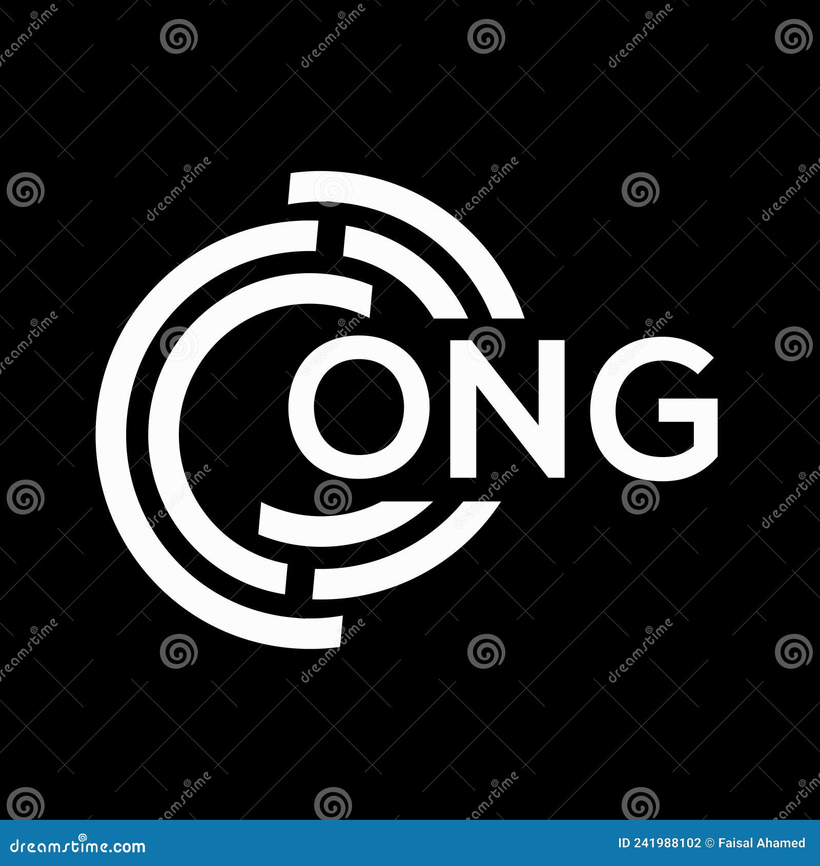 ONG Letter Logo Design on Black Background. ONG Creative Initials ...